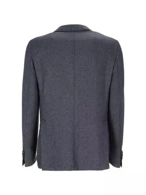 L.B.M. 1911 Herringbone-pattern Single-breasted Blazer - Grey
