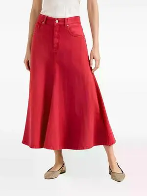 Brunello Cucinelli High-waisted A-line Midi Skirt