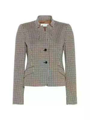 Max Mara Maguzze Slim Houndstooth Jersey Jacket Tobacco