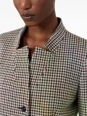 Max Mara Maguzze Slim Houndstooth Jersey Jacket Tobacco