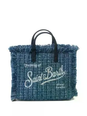 MC2 SAINT BARTH Mini Vanity Frayed Tweed Tote Bag