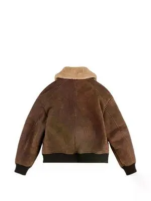 Hogan Bomber Jacket In Waxed Shearling
