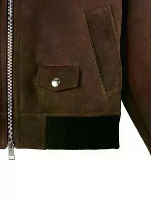 Hogan Bomber Jacket In Waxed Shearling