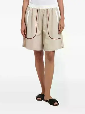Brunello Cucinelli Piping-detail Elasticated-waistband Shorts - Neutrals