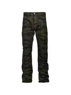 LIFEISWAR Camouflage-print Straight-leg Trousers - Grey