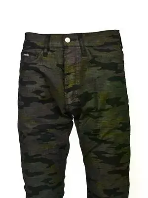 LIFEISWAR Camouflage-print Straight-leg Trousers