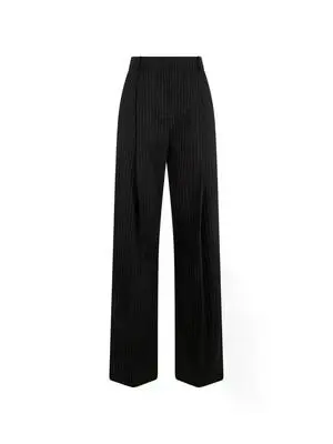 Elisabetta Franchi Pinstripe Wide-leg Trousers - Black