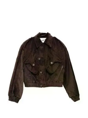 Vaquera Corduroy-textured Cropped Jacket - Brown