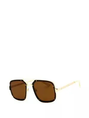 PRIVE REVAUX Jet Life/s Square-frame Sunglasses - Gold