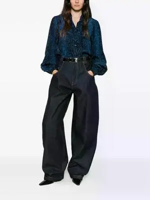 TWINSET Snake-print Puff-sleeve Shirt