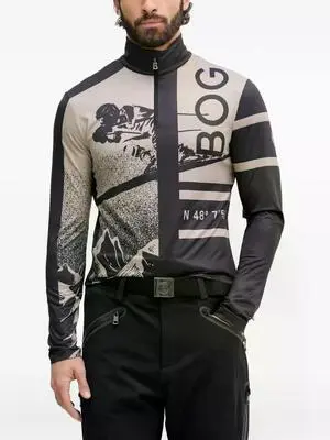 Bogner Verti Graphic-print Half-zip Ski Top