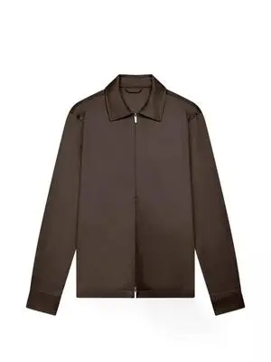 VALENZA Supima Cotton Zip-up Sweatshirt - Brown