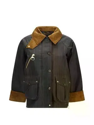 Barbour Marena Check Waxed Jacket - Green
