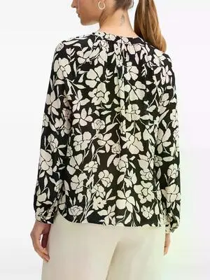 BENETTON Floral-print Long-sleeve Blouse