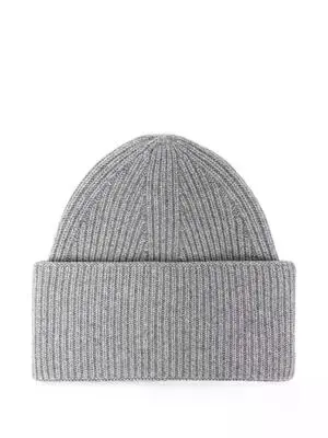 LANEUS Ribbed-knit Cashmere Beanie Hat - Grey