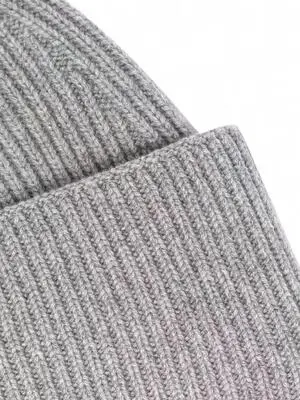 LANEUS Ribbed-knit Cashmere Beanie Hat