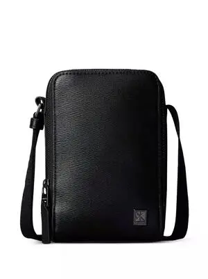 Calvin Klein Logo-plaque Textured-finish Shoulder Bag - Black