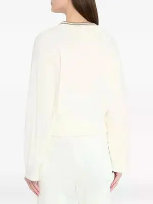 Brunello Cucinelli Striped-trim V-neck Sweater