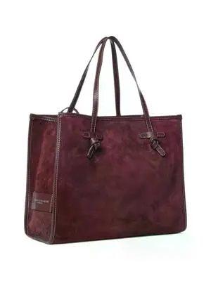 GIANNI CHIARINI Large Marcella Knotted Suede Shoulder Bag - Red