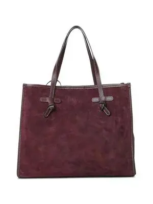 GIANNI CHIARINI Large Marcella Knotted Suede Shoulder Bag Red