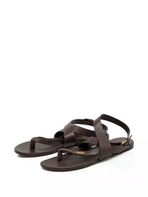 Dior Up Ankle-strap Flat Sandals - Brown