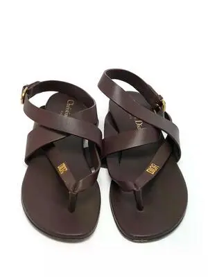 Dior Up Ankle-strap Flat Sandals - Brown