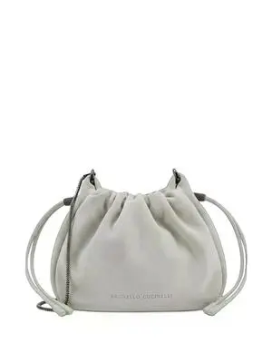 Brunello Cucinelli Suede Drawstring Clutch Bag