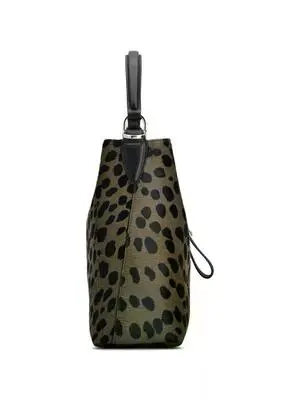 TOD'S Mini Leopard-print T Timeless Bucket Bag - Brown