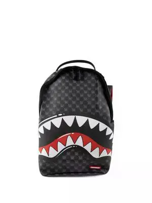SPRAYGROUND Shark-mouth Checkerboard-print Backpack - Black