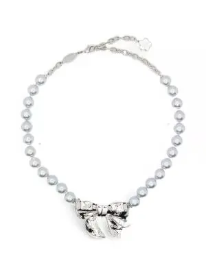 SHUSHU/TONG Bow-pendant Faux-pearl Necklace