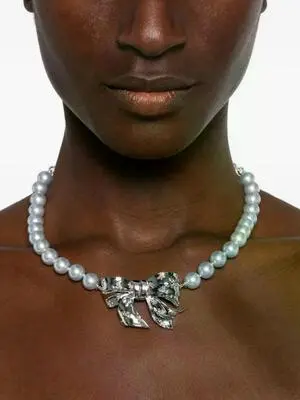 SHUSHU/TONG Bow-pendant Faux-pearl Necklace