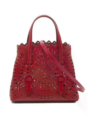 ALAÏA 20 Mina Laser-cut Leather Tote Bag