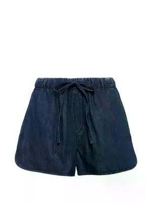 Valentino Garavani Vlogo Chambray Wool Mini Shorts
