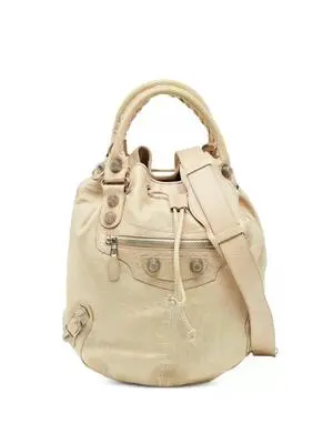 Balenciaga Giant Brogue Pompon Bucket Bag - Neutrals