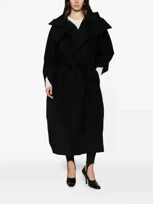 Issey Miyake Belted Oversized-collar Coat