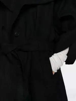 Issey Miyake Belted Oversized-collar Coat