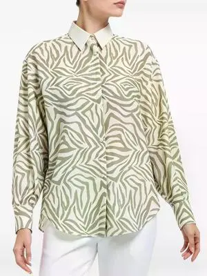 Brunello Cucinelli Zebra-print Long-sleeve Shirt