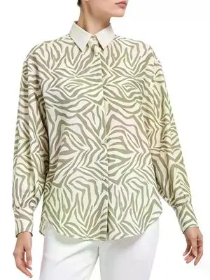 Brunello Cucinelli Zebra-print Long-sleeve Shirt