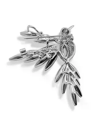 HZMER JEWELLERY Neel Crystal-embellished Bird Brooch - Silver