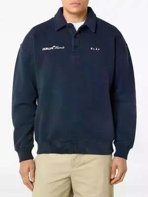 OLAF Logo-embroidered Polo Sweater - Blue