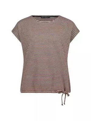 BETTY BARCLAY Striped Drawstring-hem T-shirt