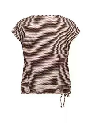 BETTY BARCLAY Striped Drawstring-hem T-shirt
