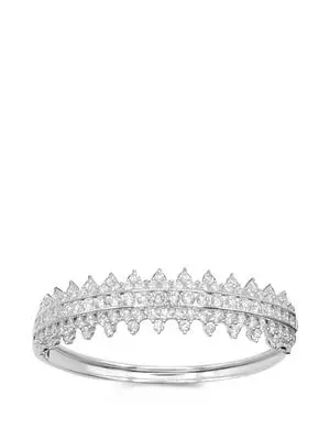 HZMER JEWELLERY Tara Crystal-embellished Bangle Bracelet - Silver
