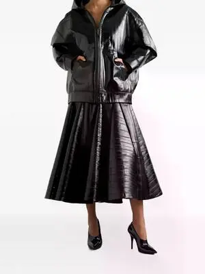 Valentino Garavani Crocodile-effect A-line Skirt