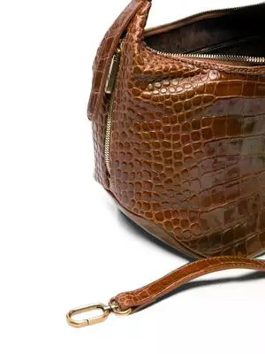 VISONA` Ambra Croc-effect Leather Tote Bag - Brown