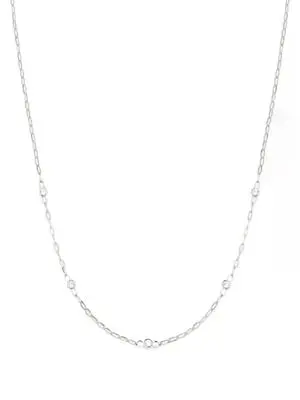 DINNY HALL White Sapphire Paperclip Chain Necklace - Silver