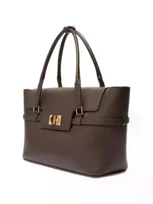 Max Mara Margaux Soft Smooth Leather Handbag Dark