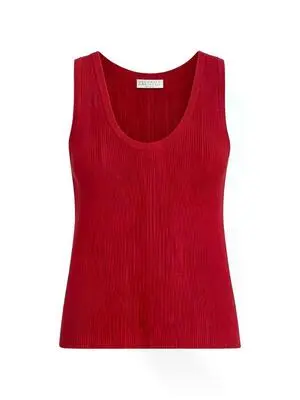 Brunello Cucinelli Ribbed-knit Cotton Vest - Red