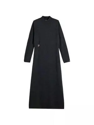 Tommy Hilfiger Monogram-plaque High-neck Maxi Dress