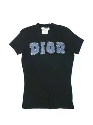 Dior 2002 Denim-print Short-sleeve T-shirt - Black
